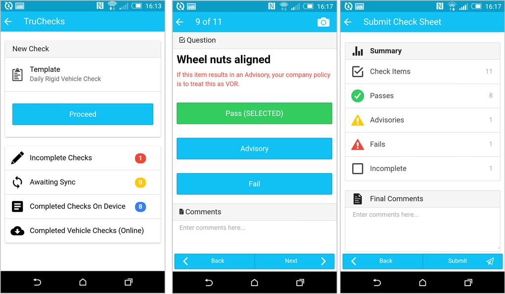 TruChecks is a mobile system for drivers to complete daily walk around ...