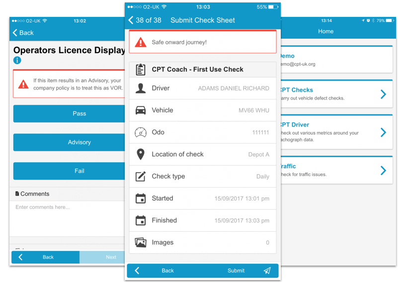 CPT Daily Checks - Vehicle Checking App for first use and daily checks