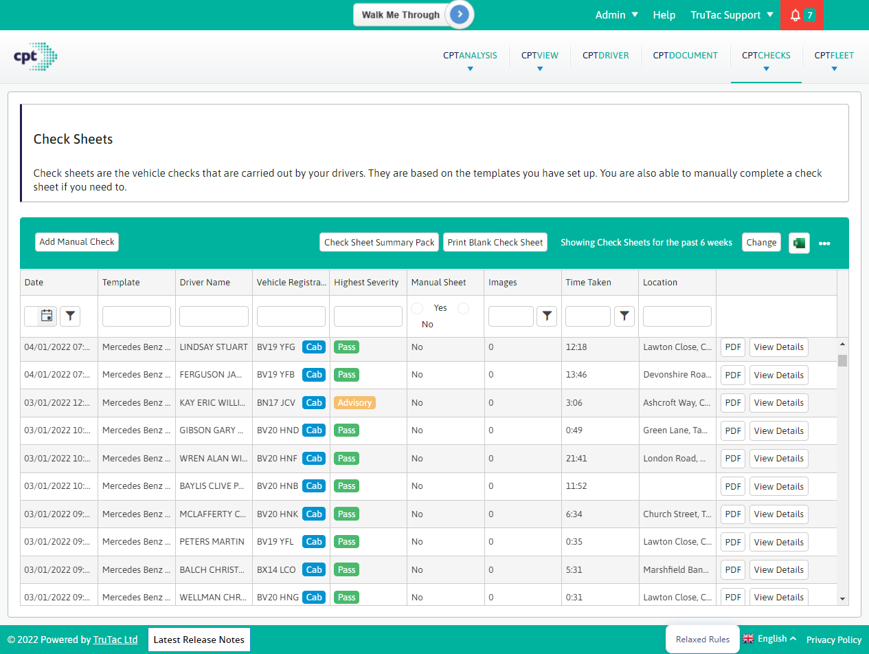 CPT Daily Checks - Vehicle Checking App for first use and daily checks